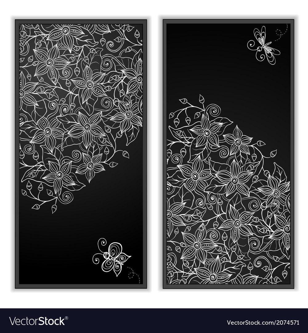 Abstract hand drawn pattern cards Royalty Free Vector Image