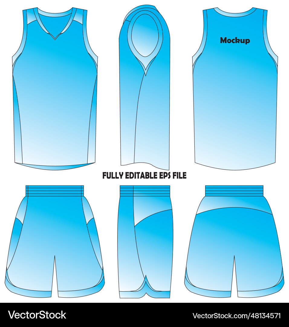 Basketball uniform jersey shorts mock ups Vector Image