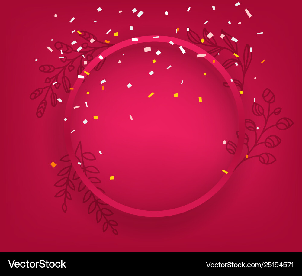 Blank red round frame on background Royalty Free Vector