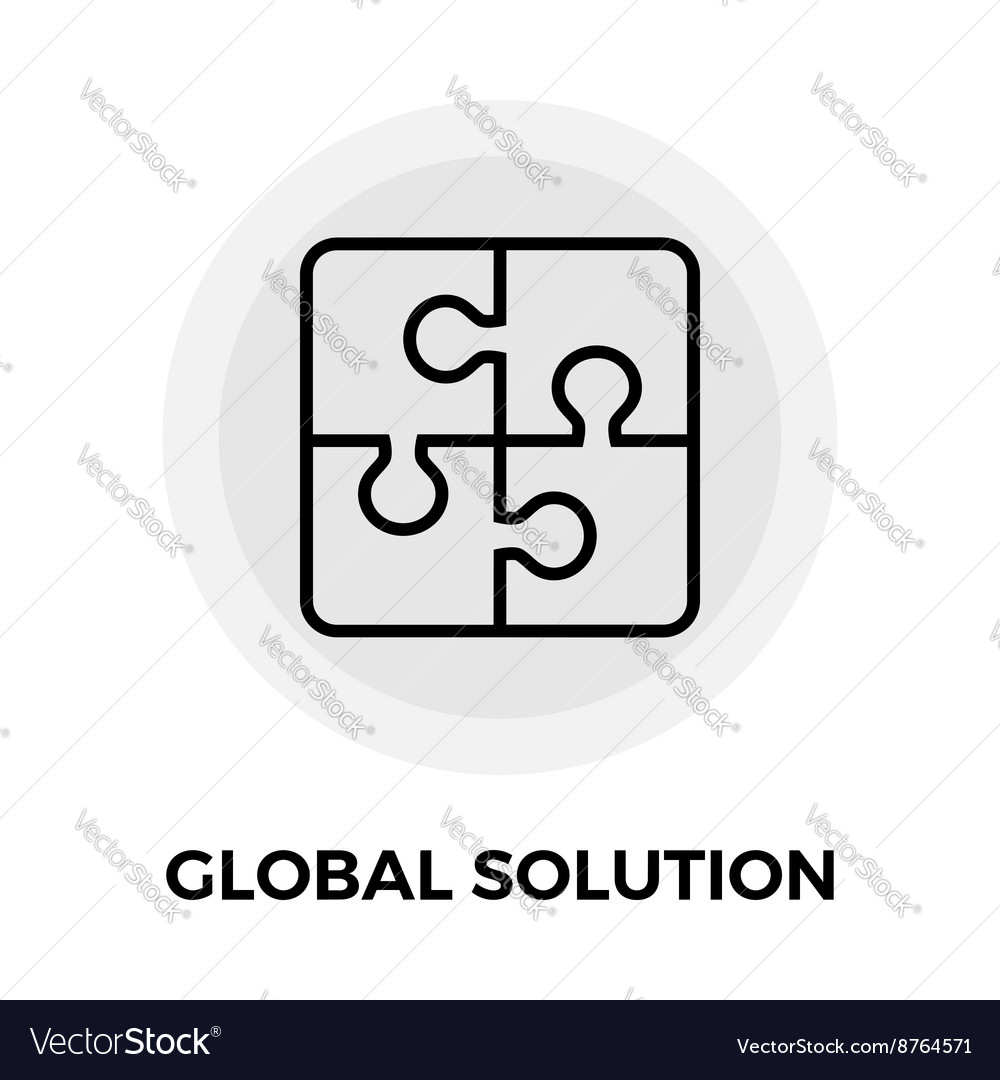 Global solution line icon Royalty Free Vector Image