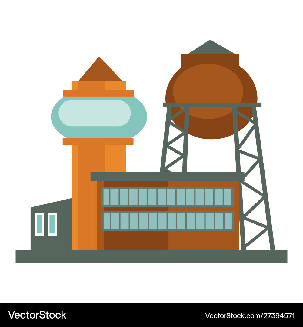 Industrial building and factory construction Vector Image