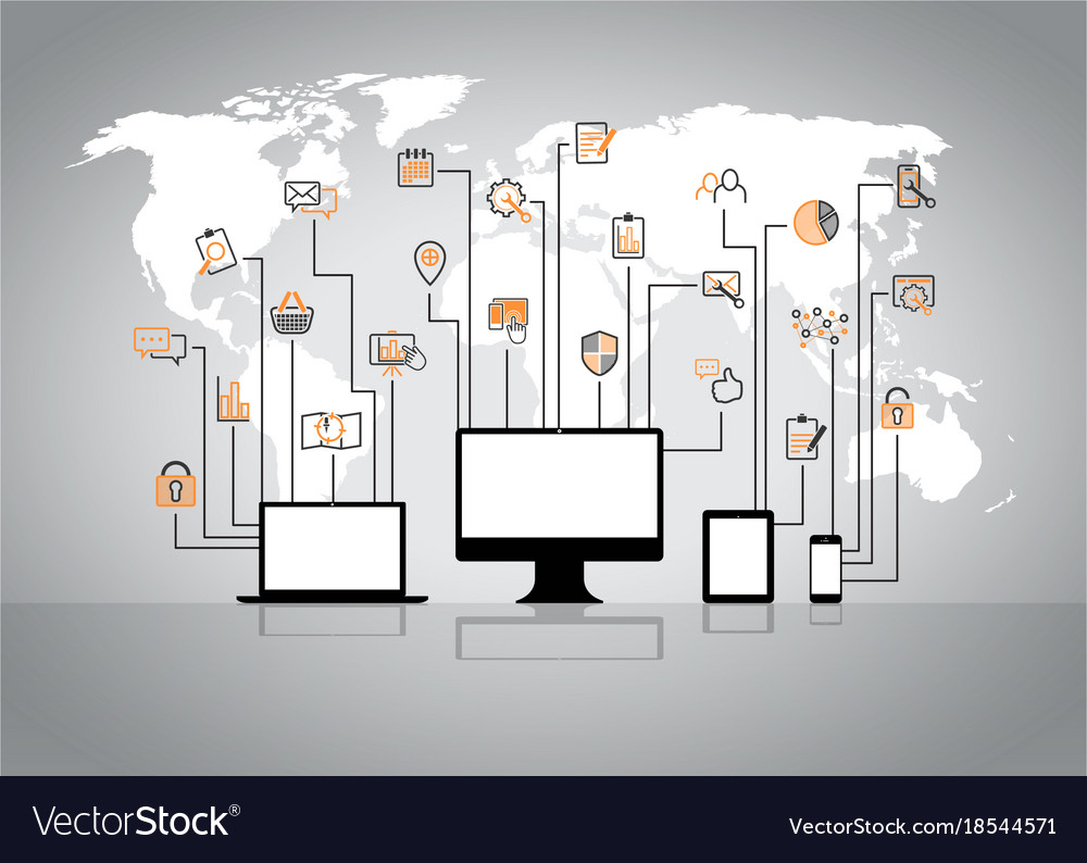 Internet management map Royalty Free Vector Image