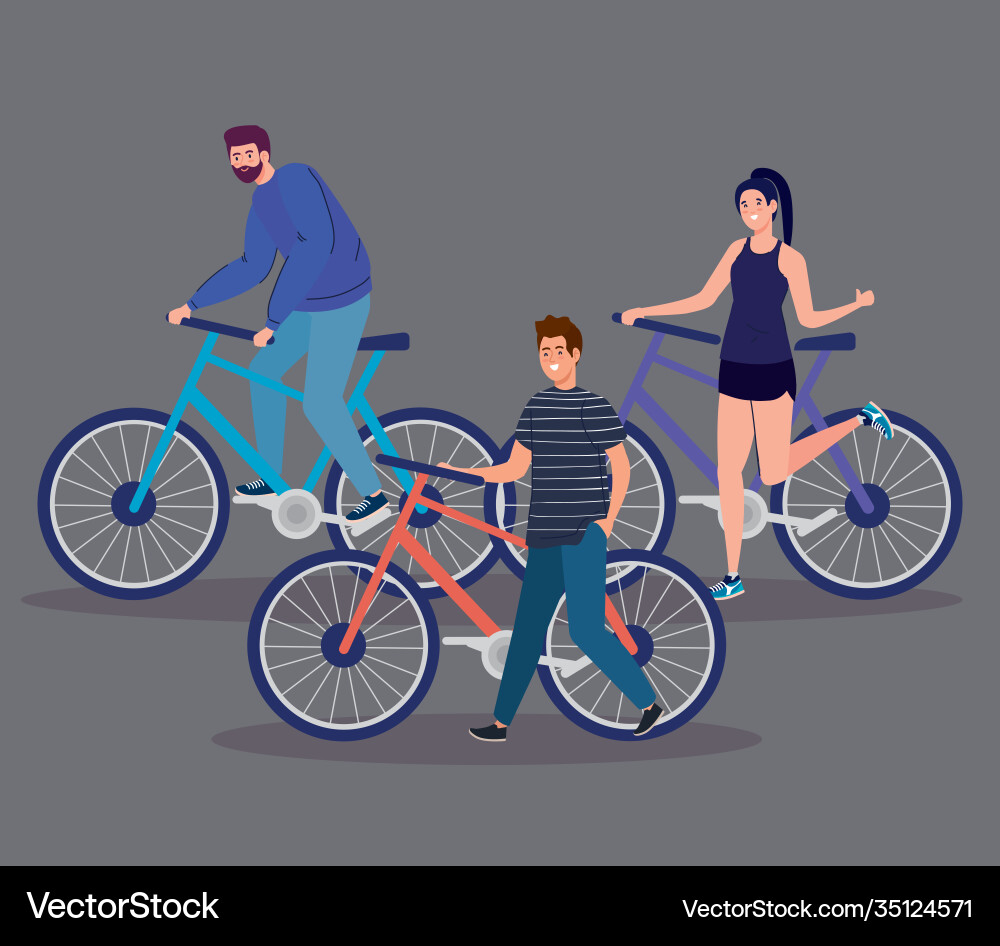 People riding bike design Royalty Free Vector Image