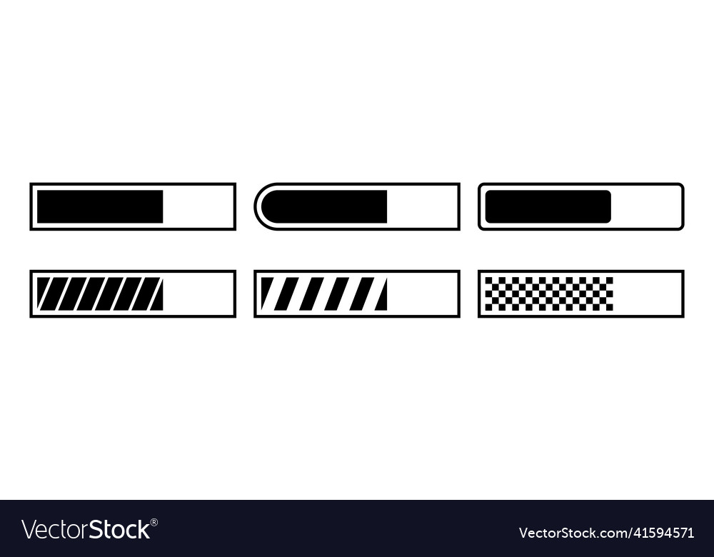 Progress bar icon set indicator Royalty Free Vector Image