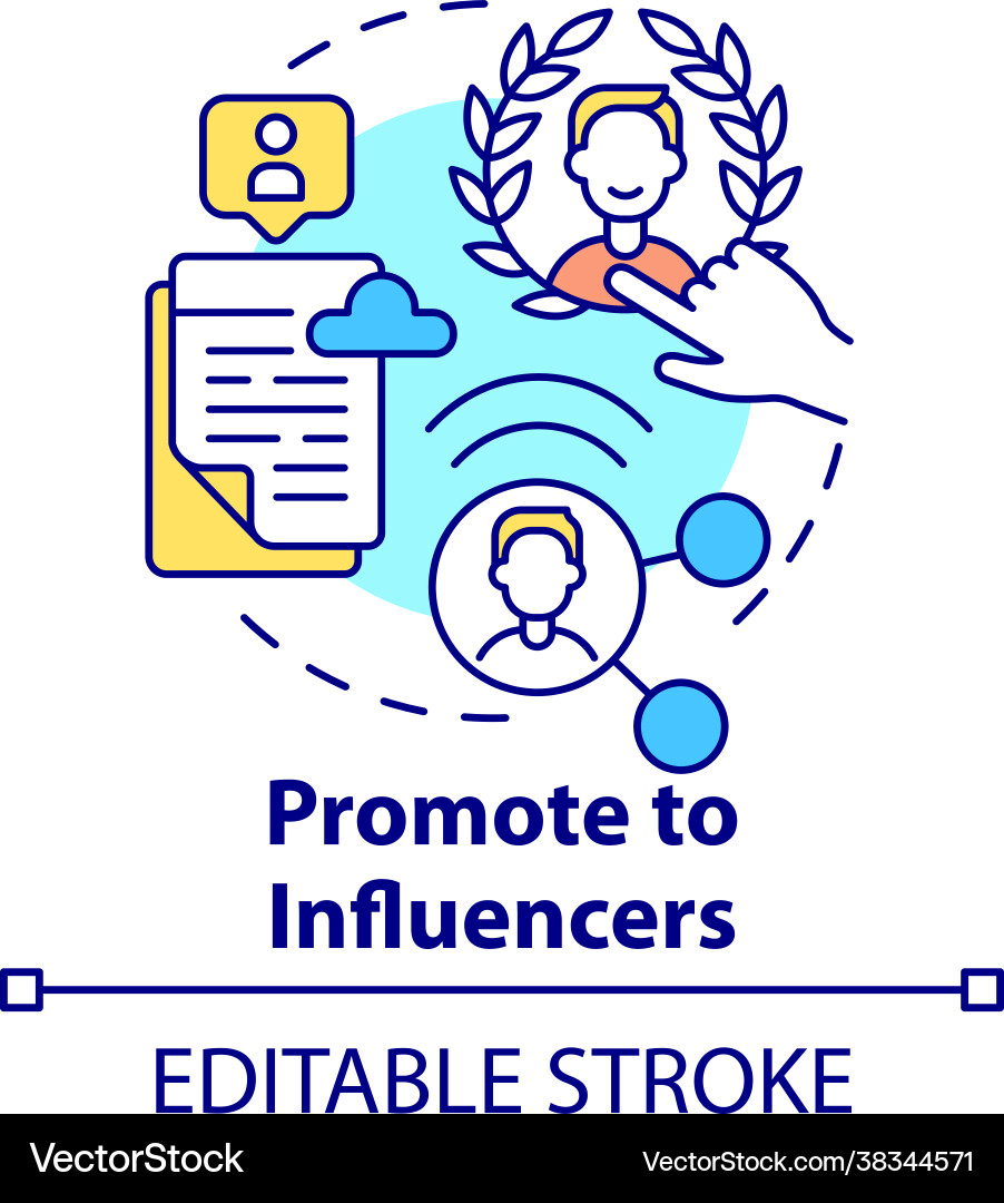 Promote to influencers concept icon Royalty Free Vector
