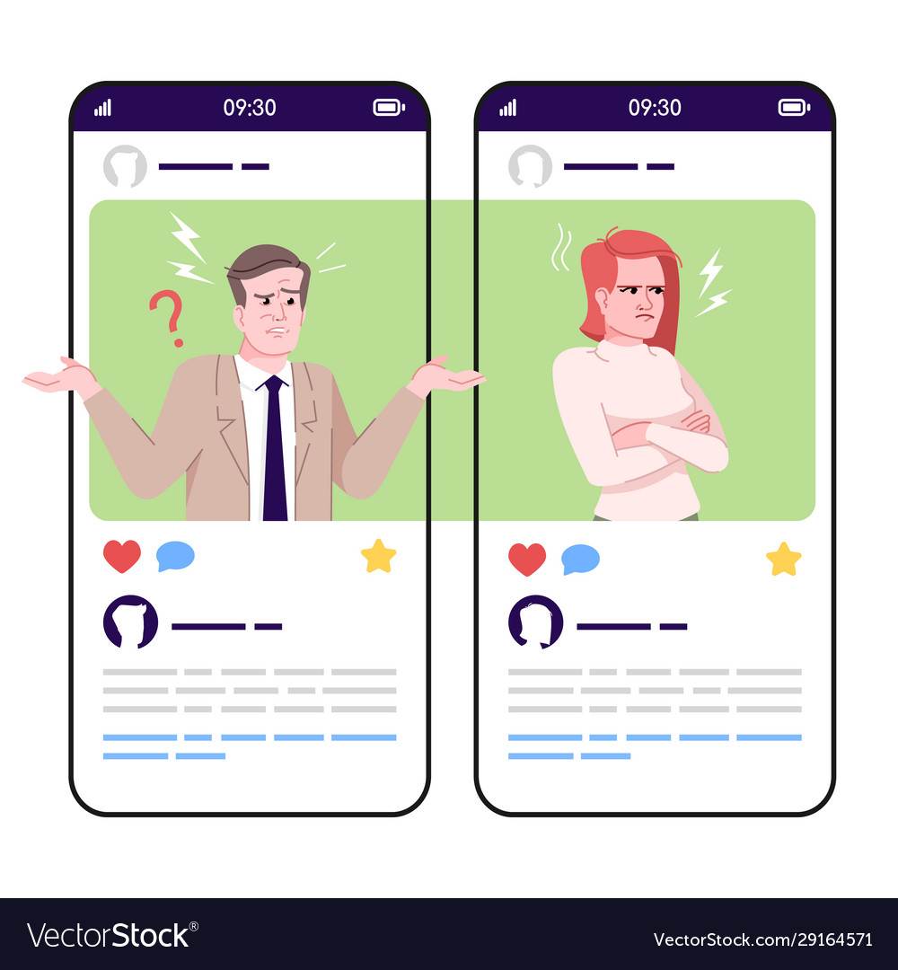 Resentment perplexity social media posts Vector Image