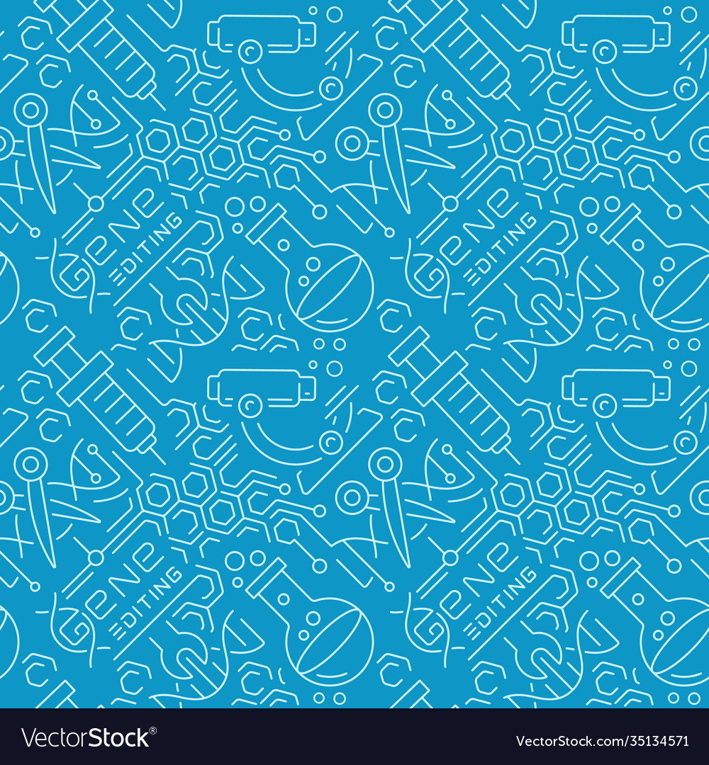 Seamless background for gene engineering theme Vector Image