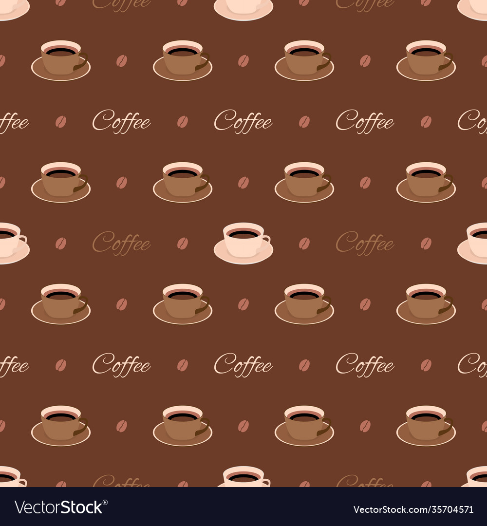 Seamless pattern background with cup coffee Vector Image