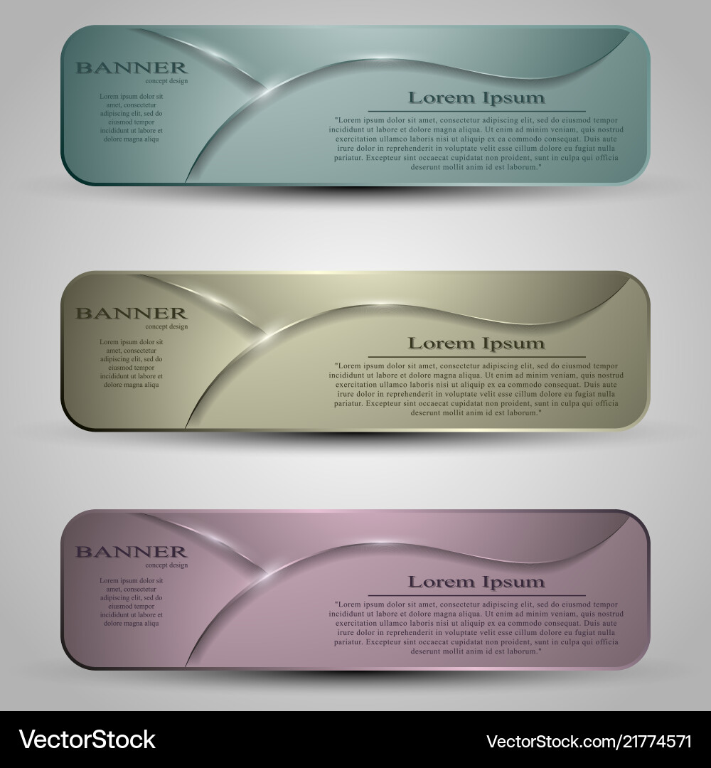 Set of colored banners template with headline Vector Image