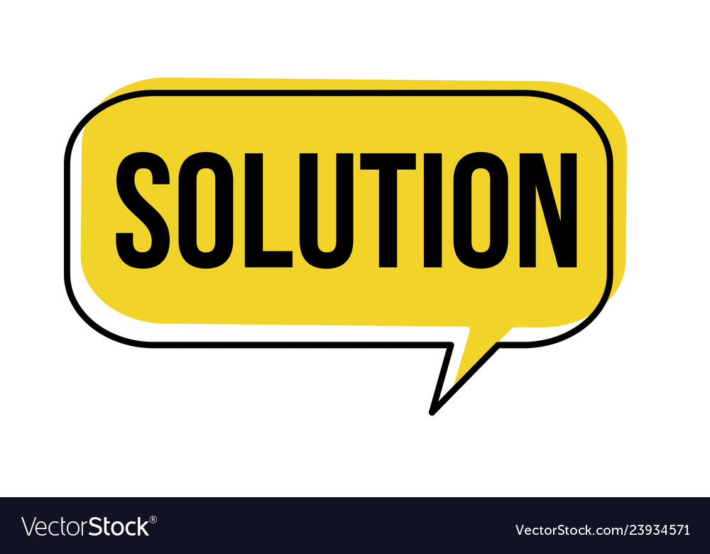 Solution speech bubble Royalty Free Vector Image