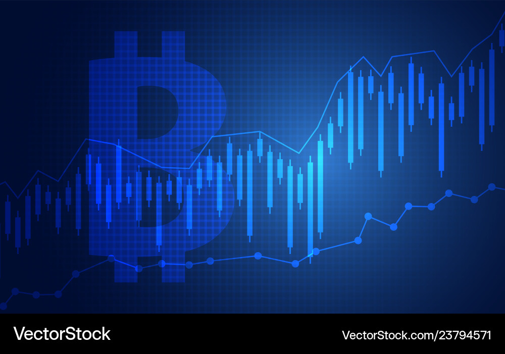 Trend of graph design trading bitcoin Royalty Free Vector