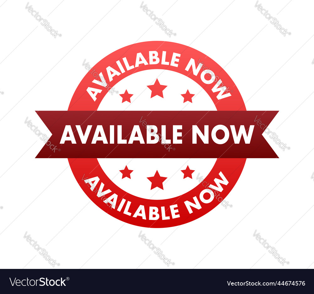 Available now label badge shop stock Royalty Free Vector Available now label badge shop stock Royalty Free Vector