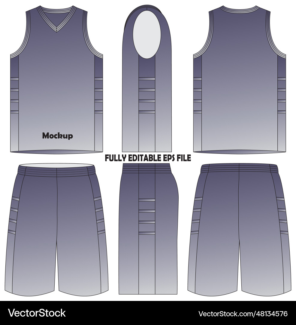 Basketball uniform jersey shorts mock ups Vector Image
