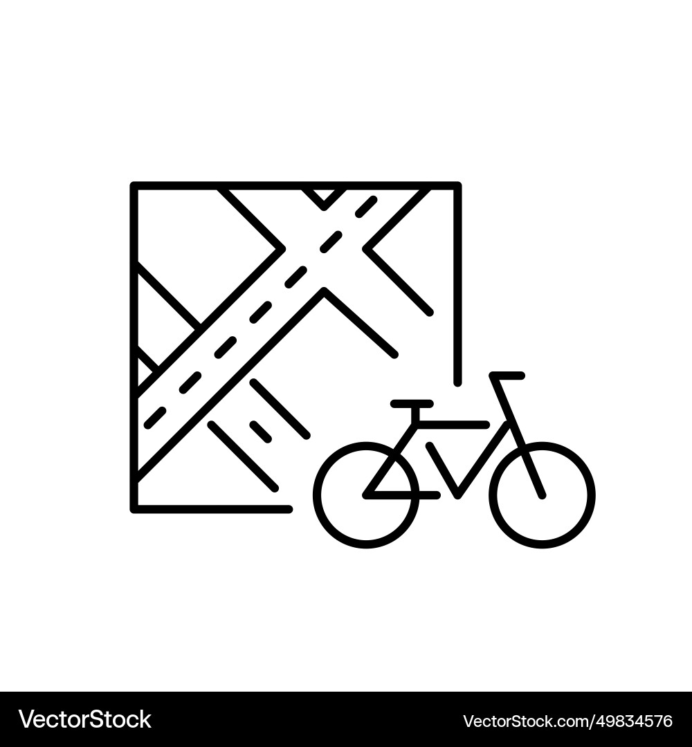 Bicycle renting app map showing location pixel Vector Image