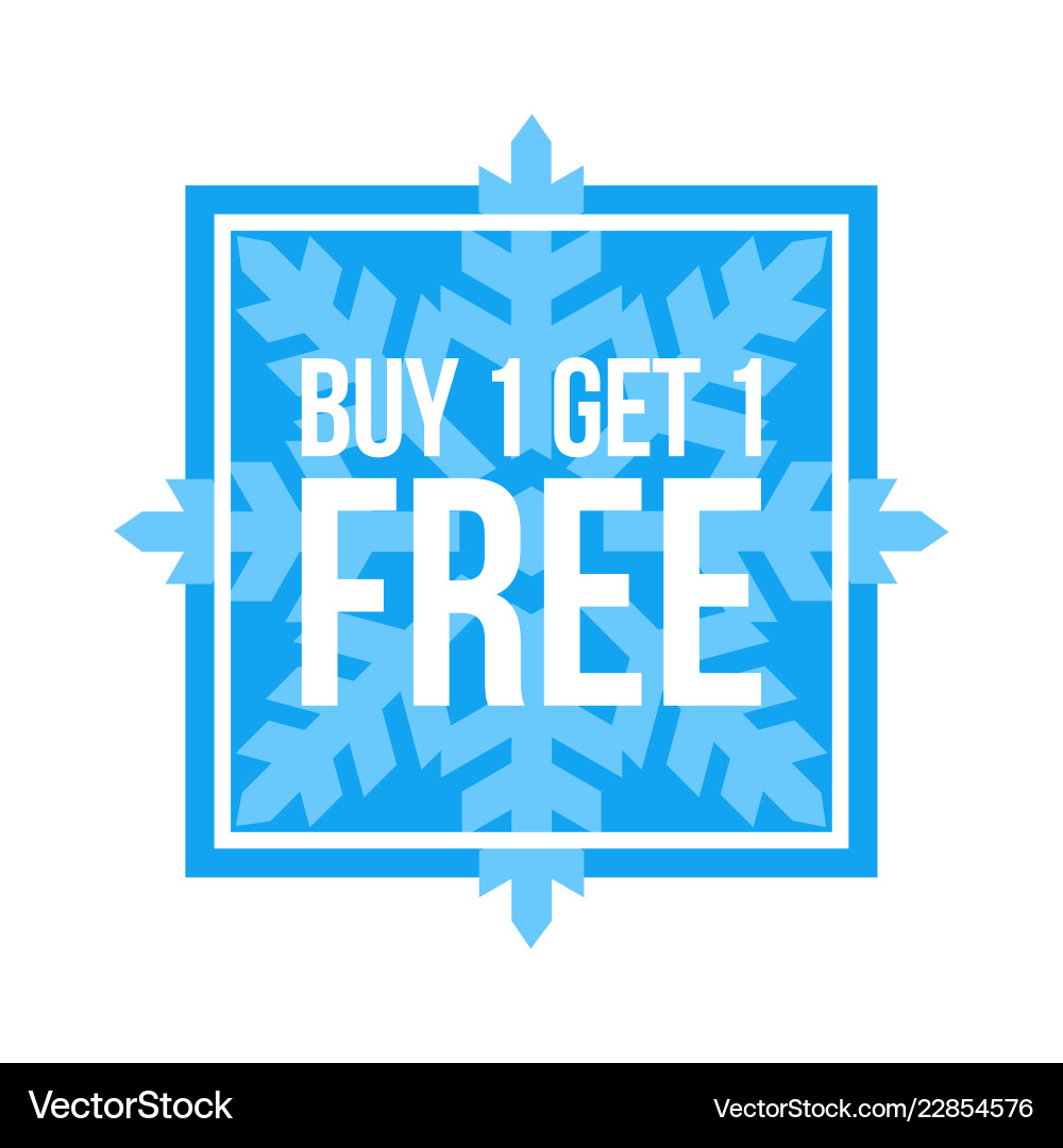 Buy one get one free sign numbers square Vector Image