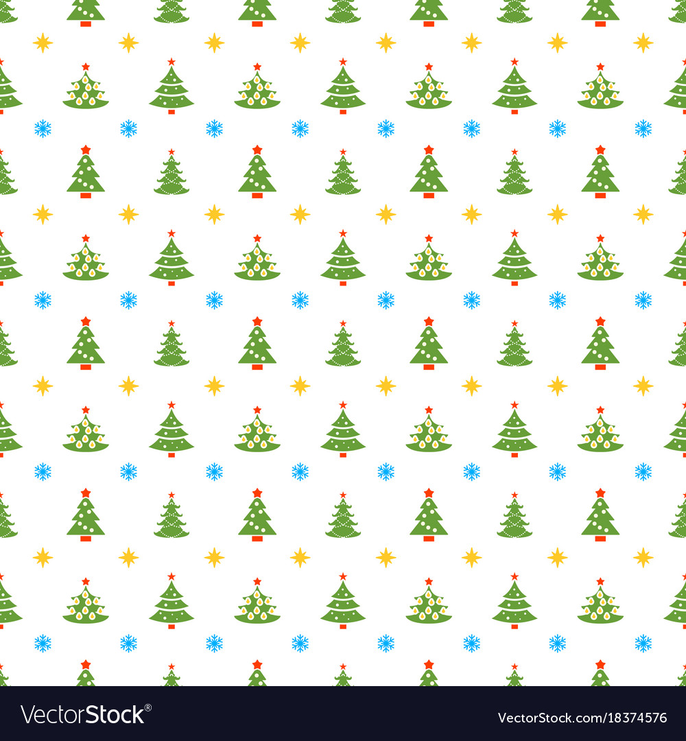 Christmas seamless pattern with tree Royalty Free Vector