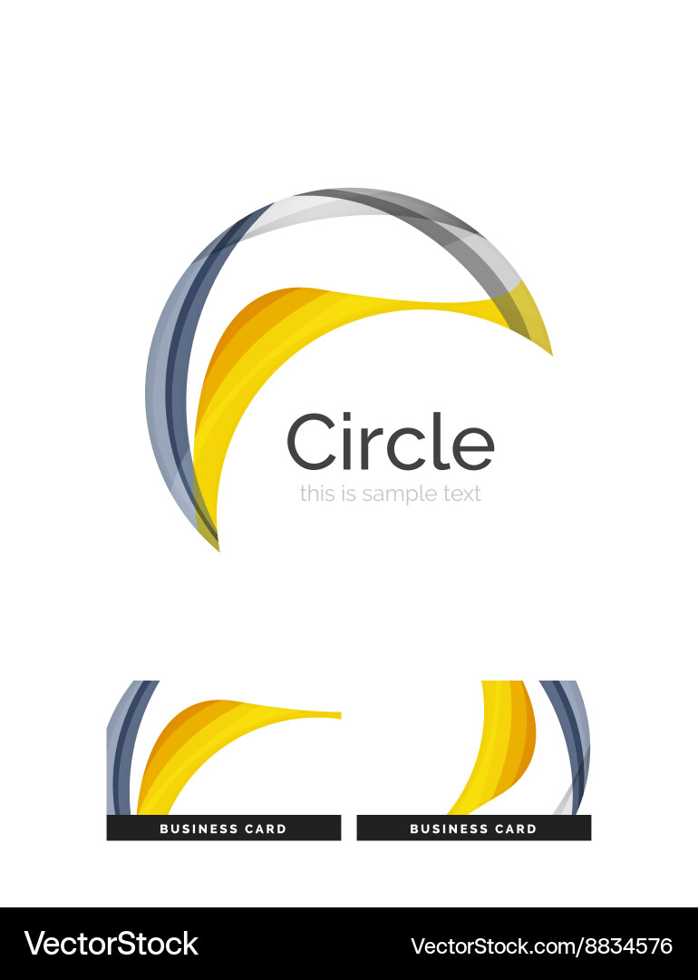 Circle logo transparent overlapping swirl shapes Vector Image
