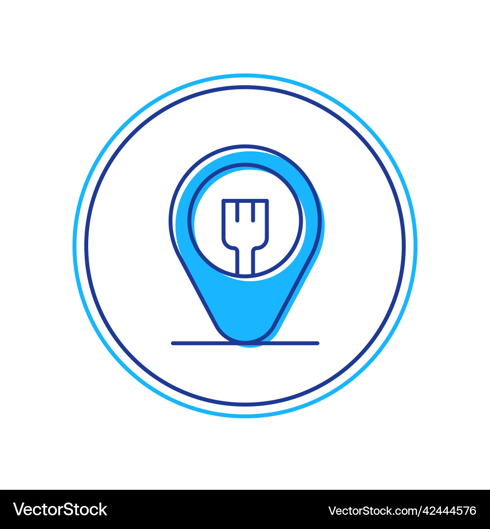 Filled outline cafe and restaurant location icon Vector Image
