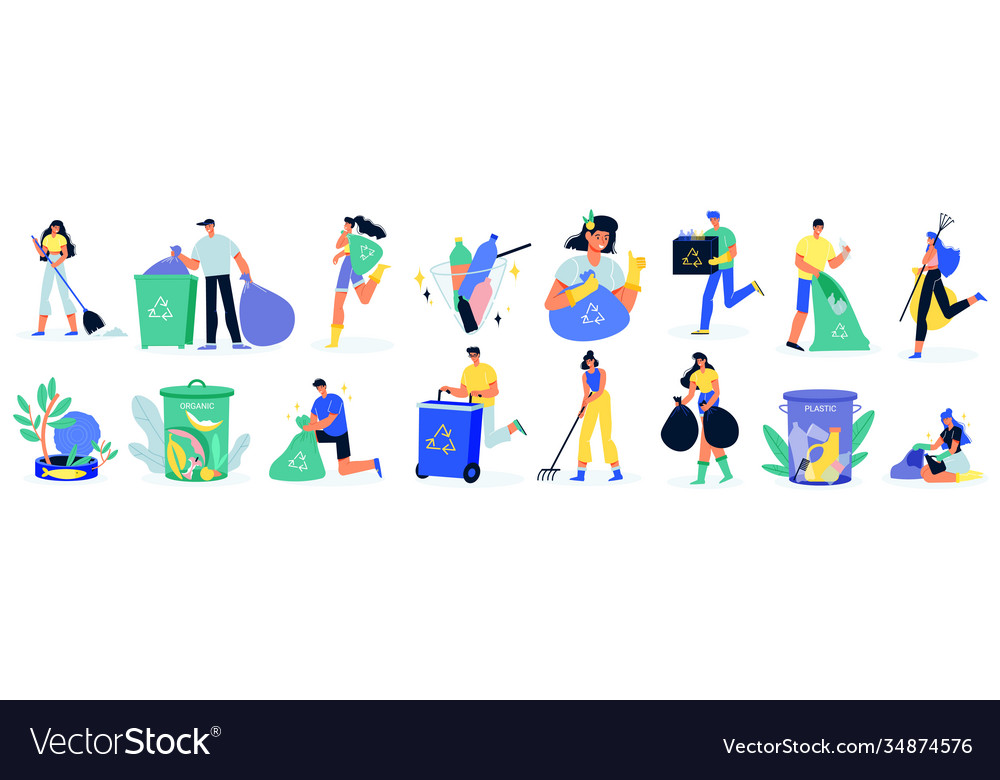 Garbage sorting set Royalty Free Vector Image - VectorStock