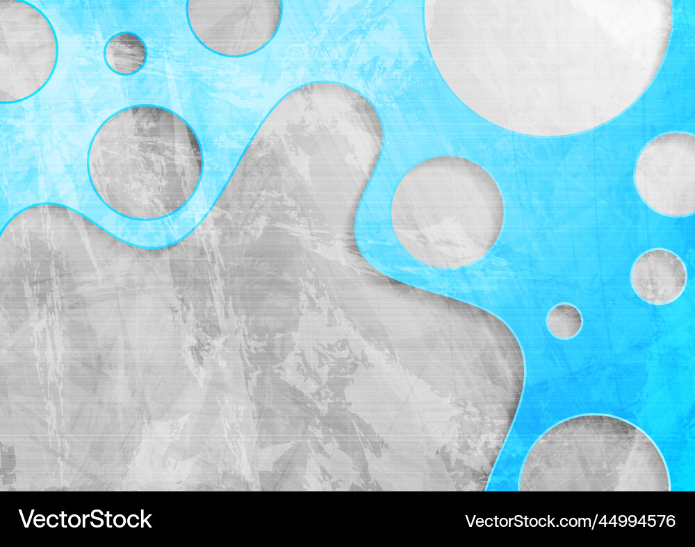 Grunge wavy corporate blue and grey abstract Vector Image