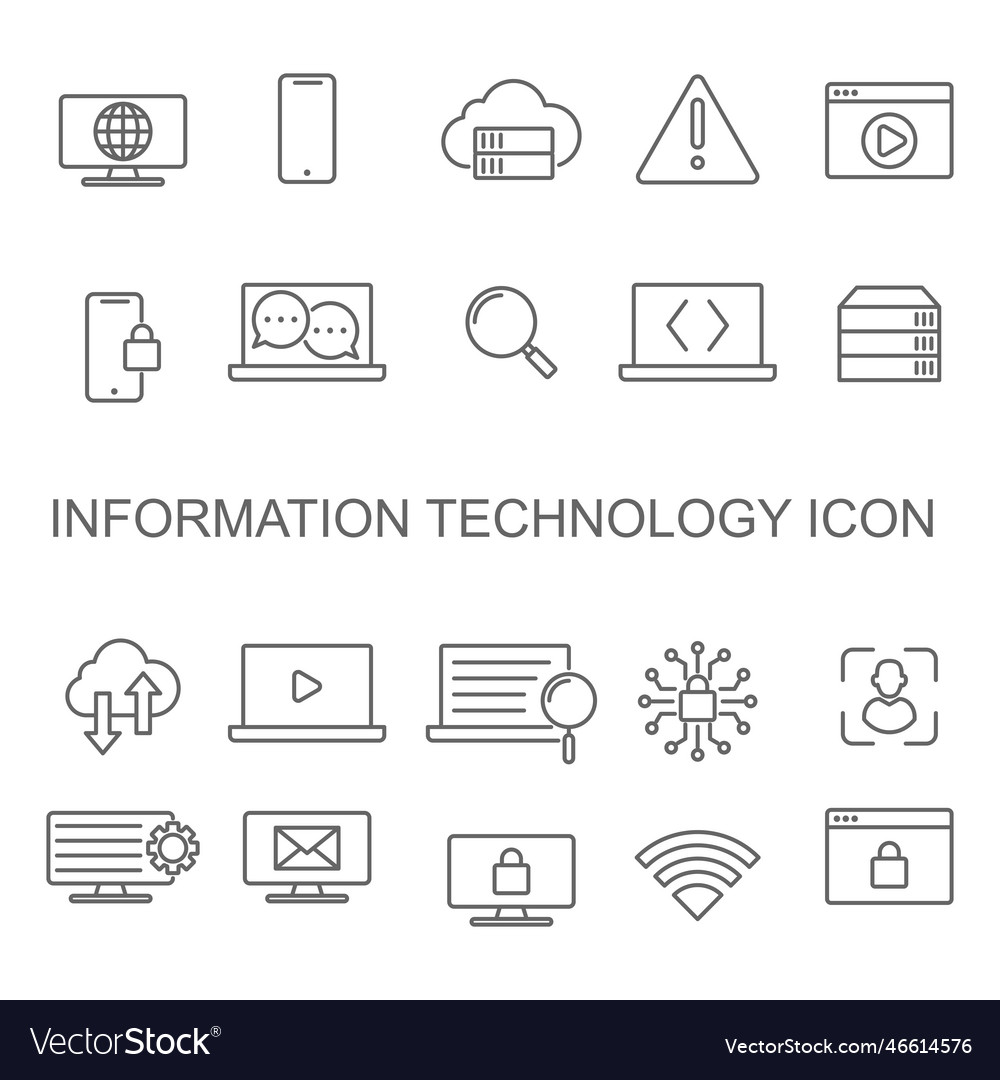 Information technology icons set Royalty Free Vector Image