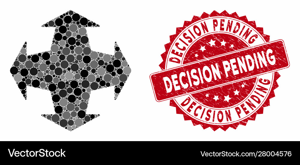 Mosaic directions with distress decision pending Vector Image