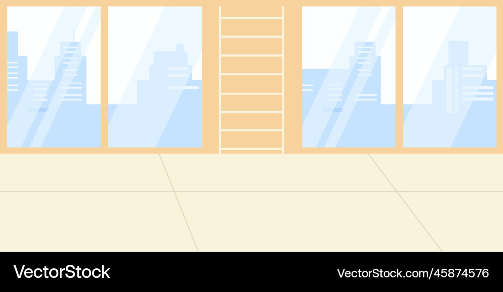 Office interior with big windows glass walls Vector Image