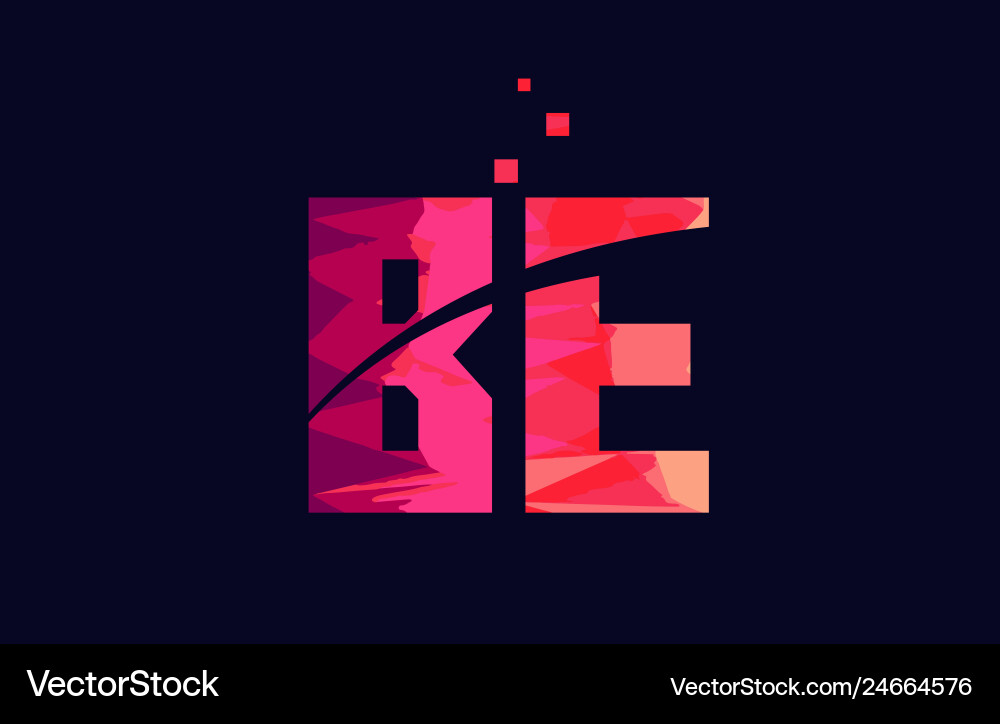 Pink blue background color alphabet letter Vector Image