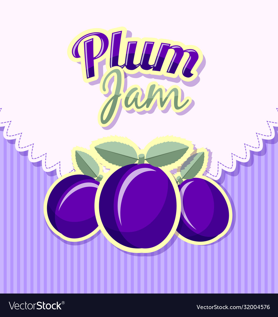 Retro Plum Jam Label Royalty Free Vector Image