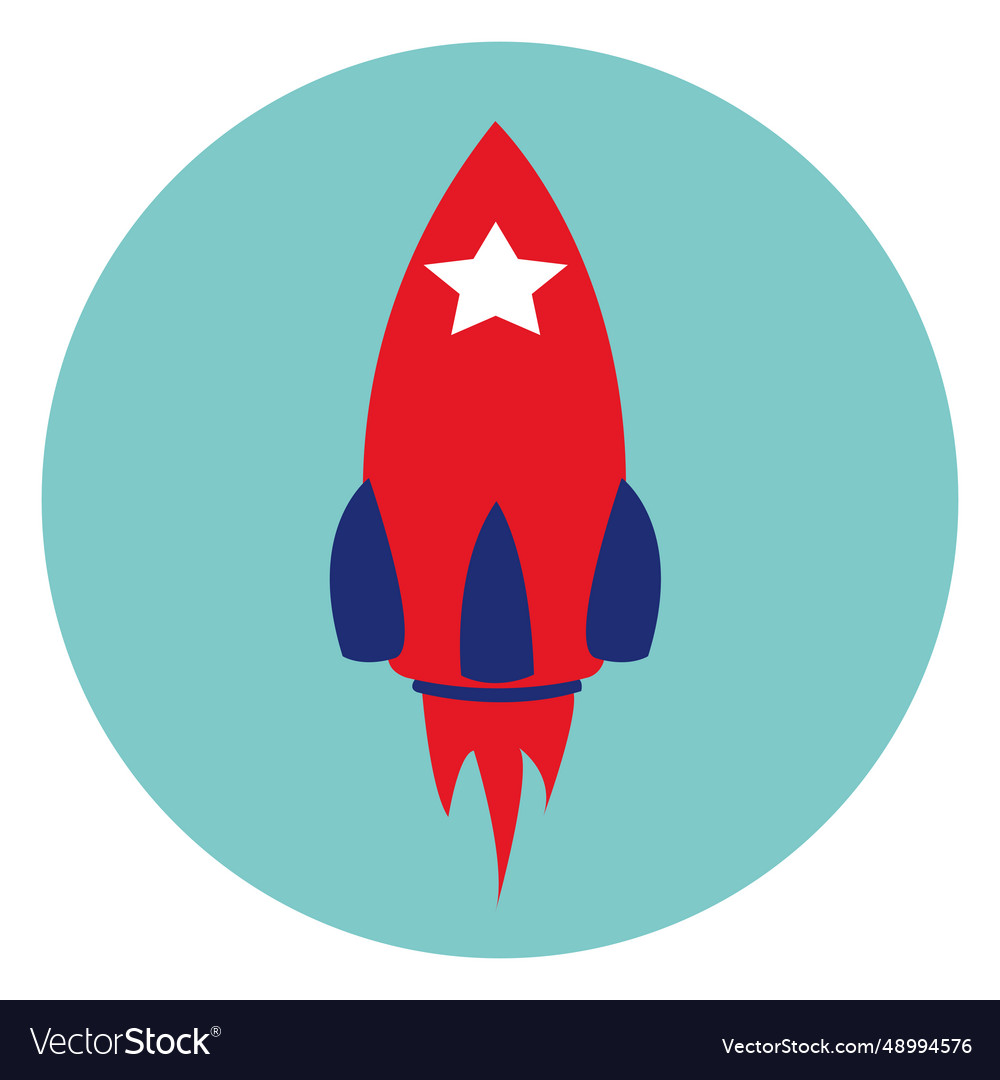 Rocket round icon Royalty Free Vector Image - VectorStock