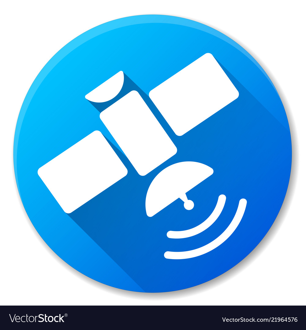 Satellite blue circle icon design Royalty Free Vector Image Satellite blue circle icon design Royalty Free Vector Image