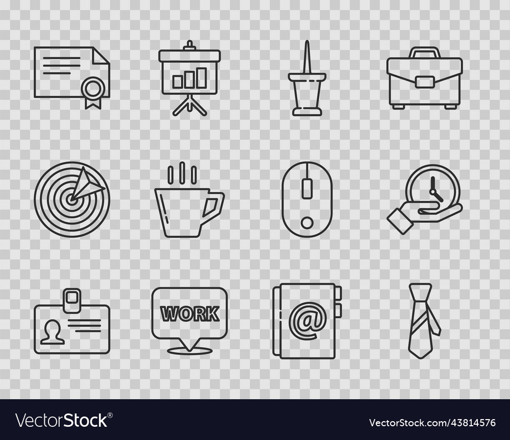 Set Line Identification Badge Tie Push Pin Vector Image