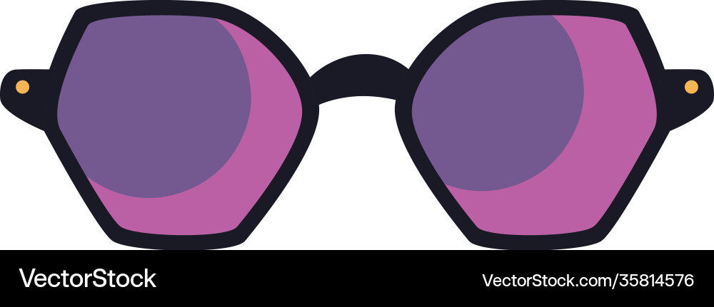 Sunglasses hexagon lens flat style on white Vector Image