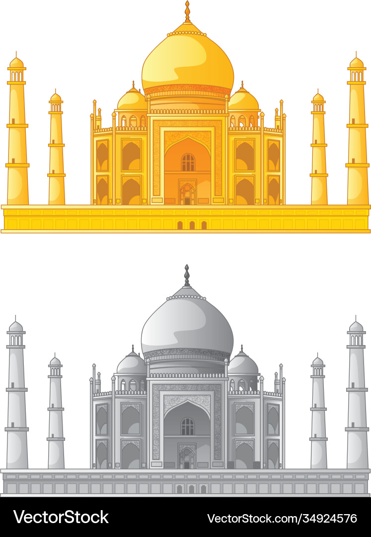 Taj mahal in india Royalty Free Vector Image - VectorStock