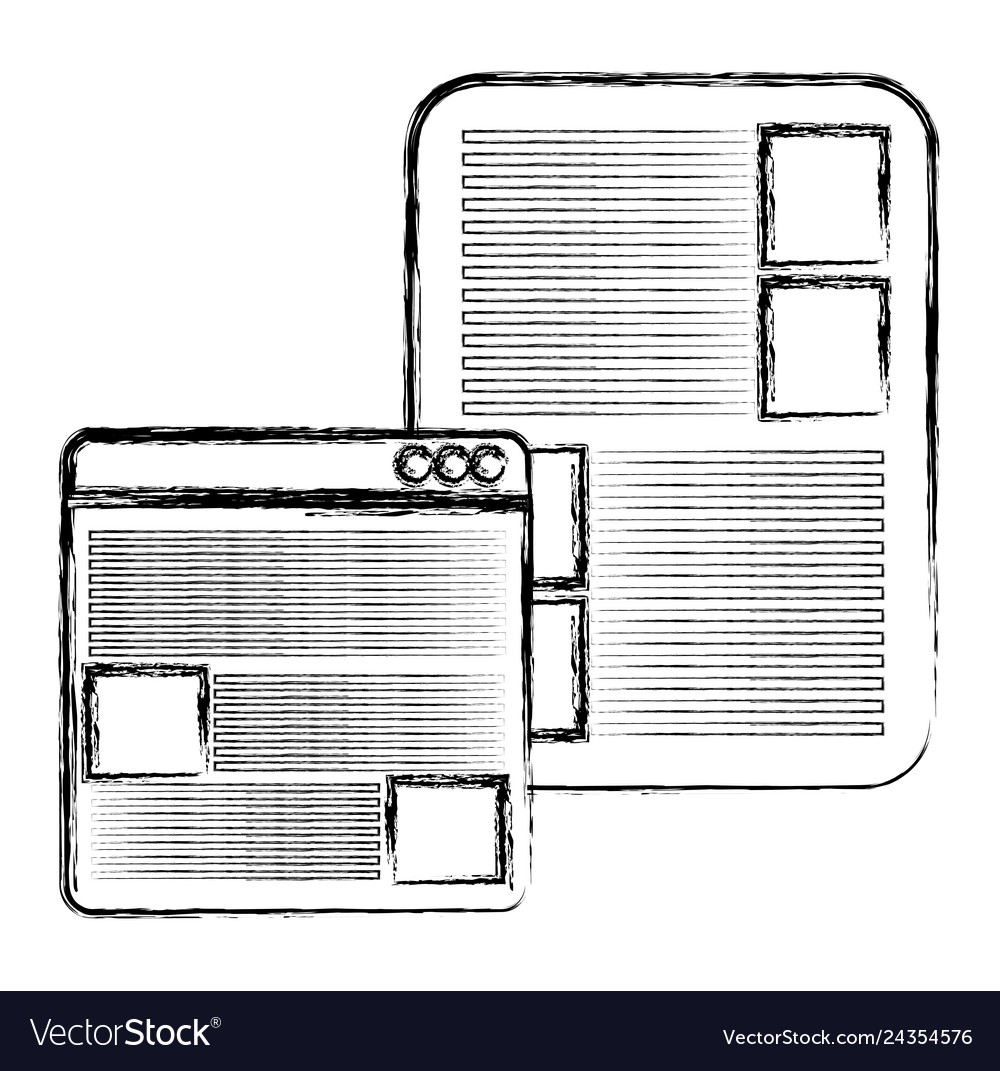 Webpage interface template with document Vector Image