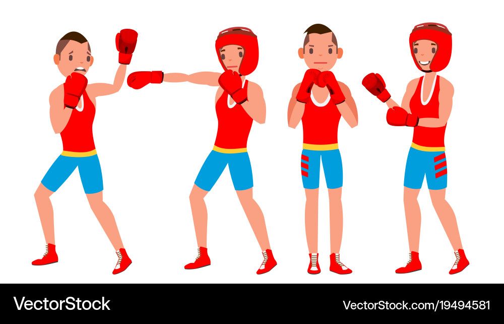 Boxer player strength male athlete Royalty Free Vector Image