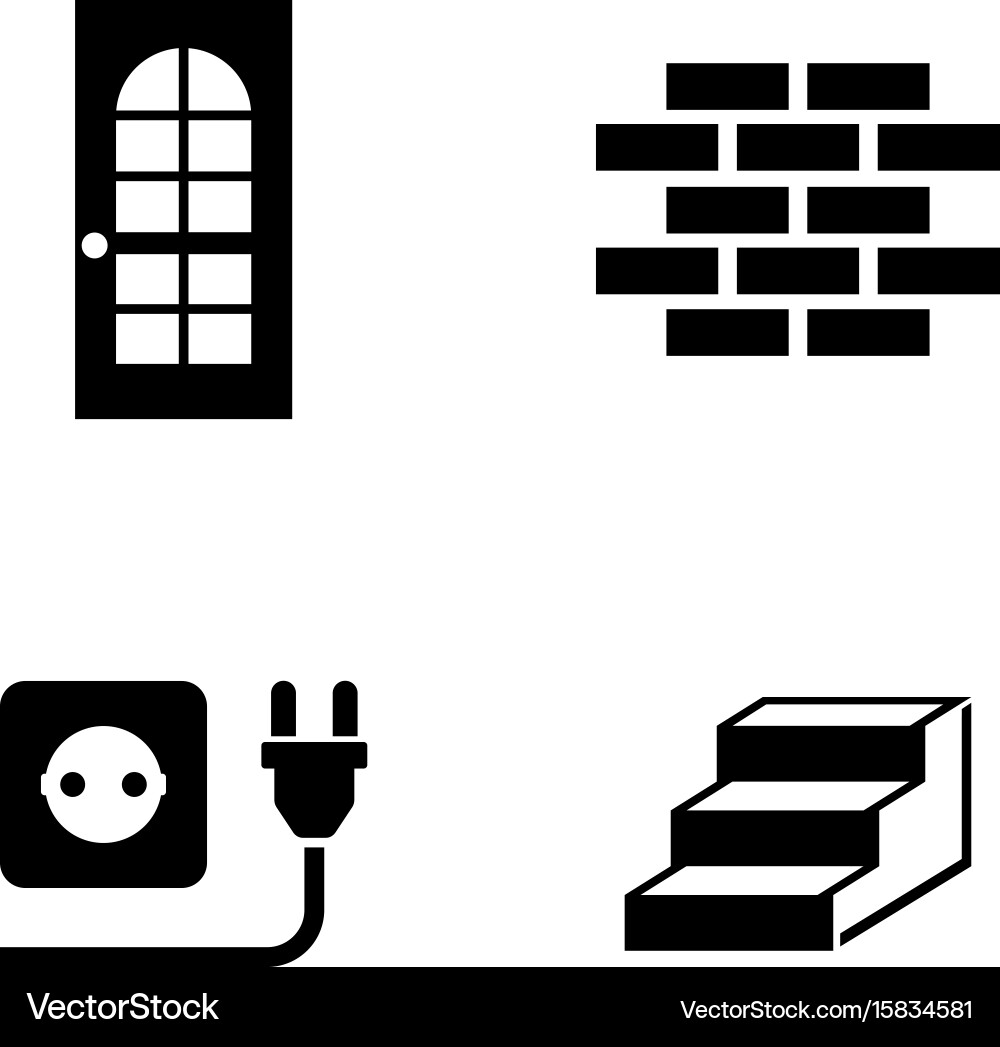 Building house simple related icons Royalty Free Vector