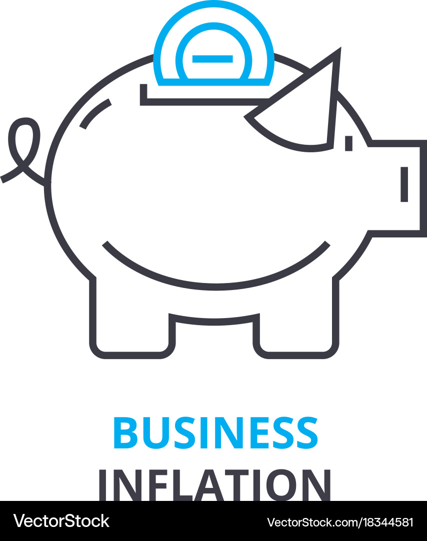Business inflation concept outline icon linear Vector Image