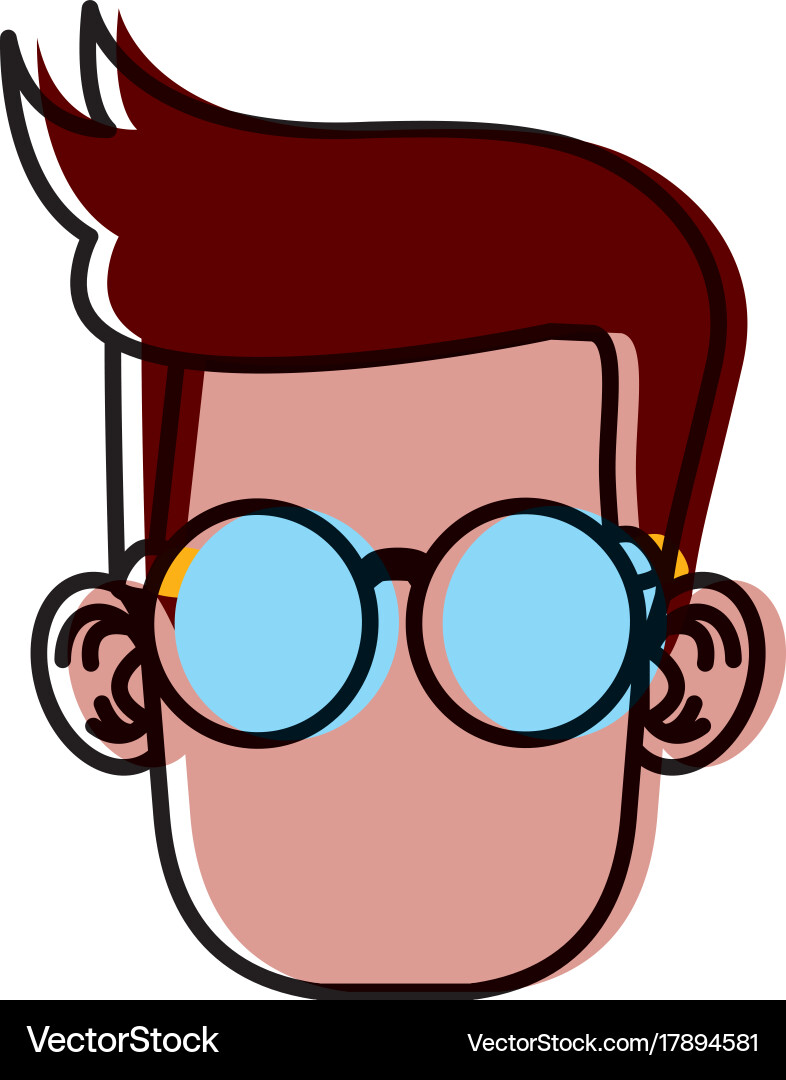 Cute boy with glasses cartoon Royalty Free Vector Image