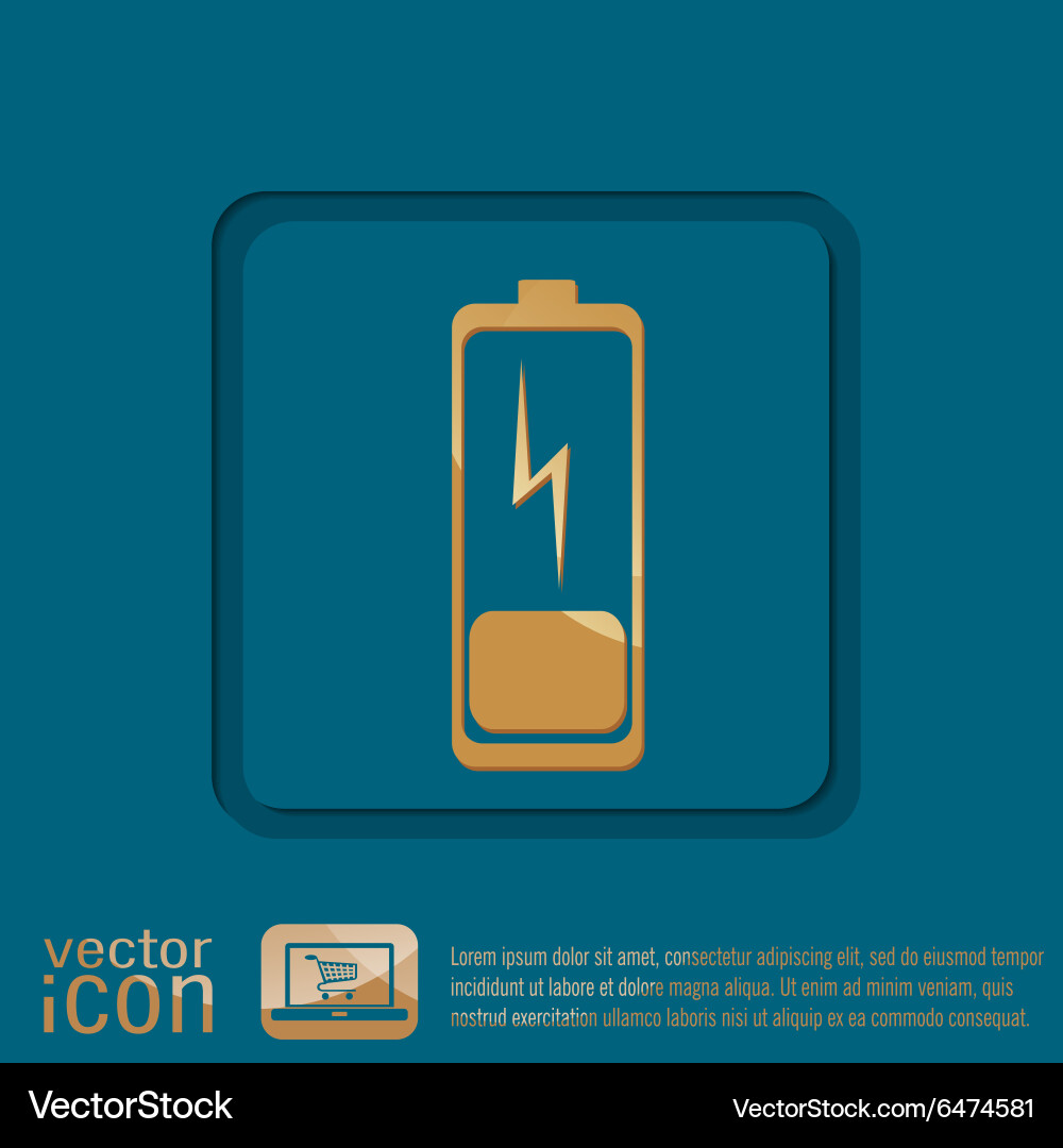 Discharged battery symbol a battery Royalty Free Vector