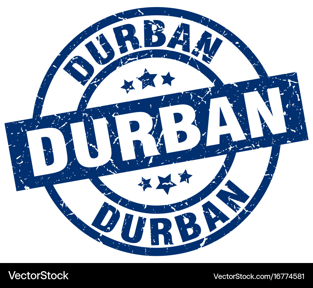 Durban blue round grunge stamp Royalty Free Vector Image
