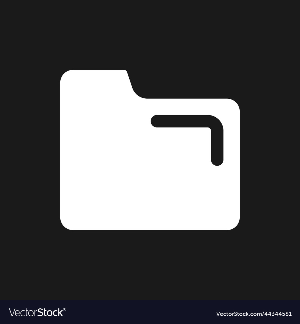Folder pixel dark mode glyph ui icon Royalty Free Vector