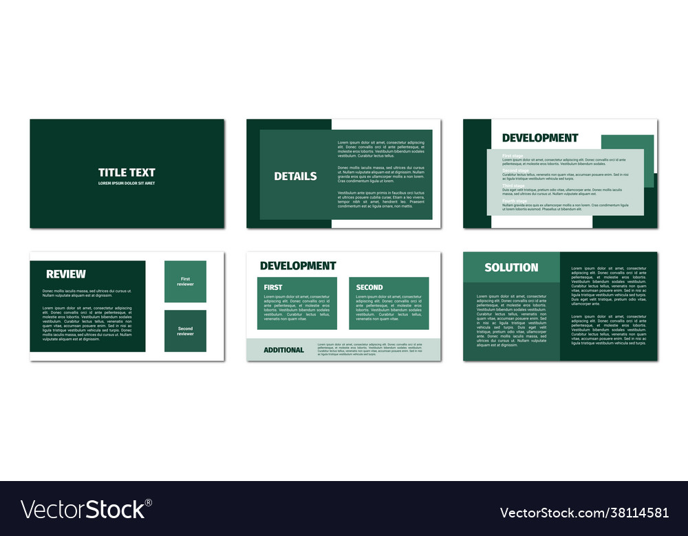 Green rectangles presentation template flat Vector Image