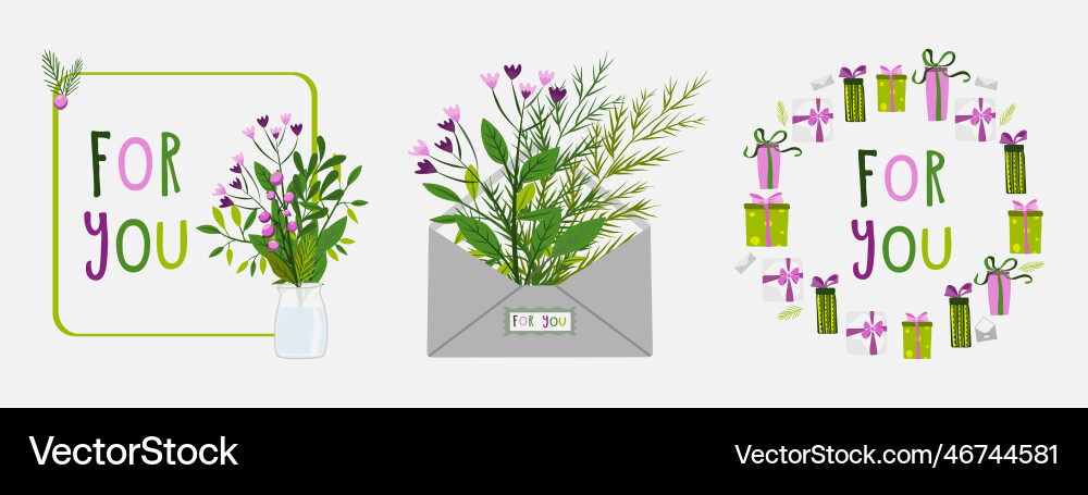 Holidays gifts text frame name christmas Vector Image