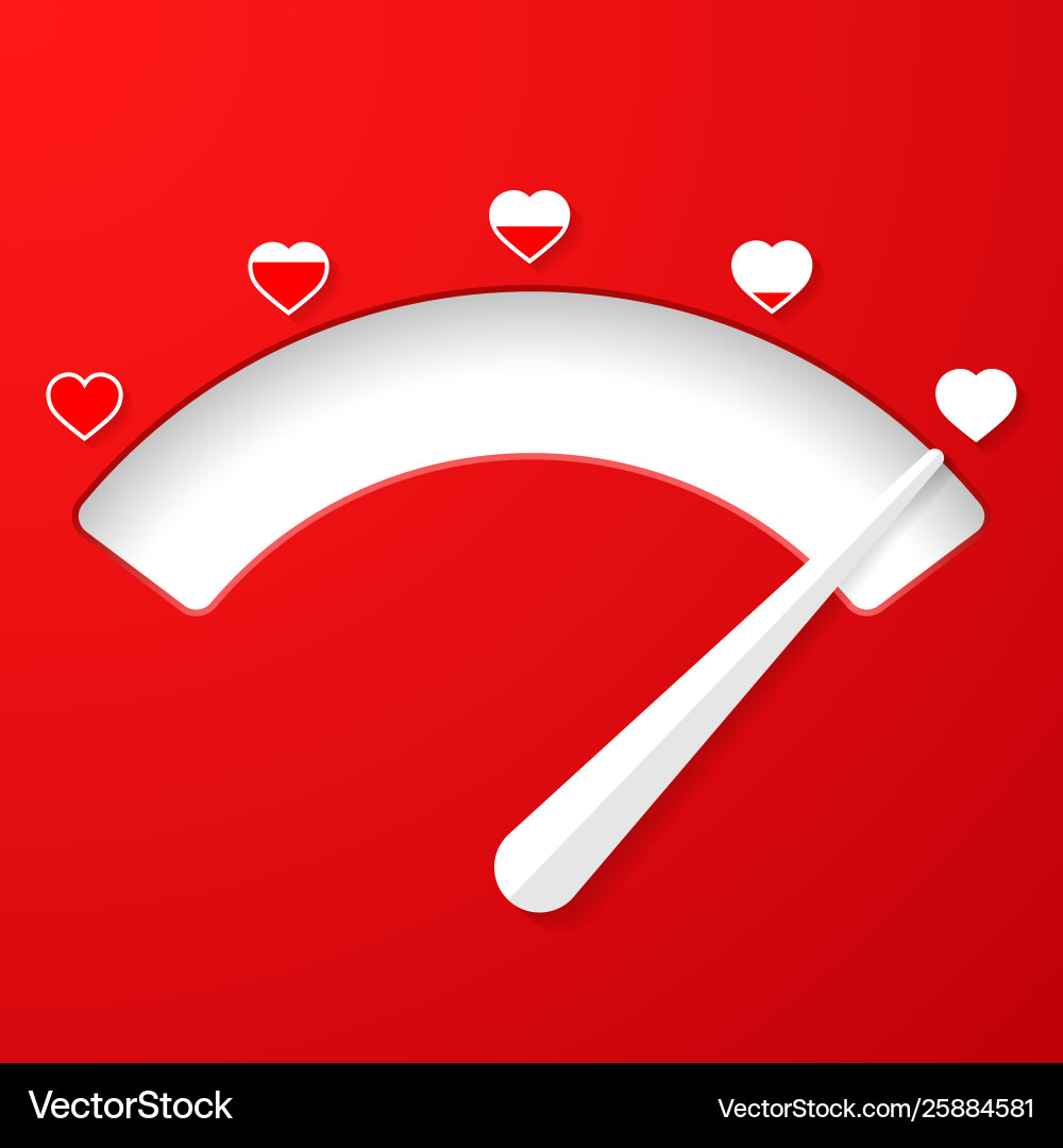 Love meter valentines day card element in simple Vector Image
