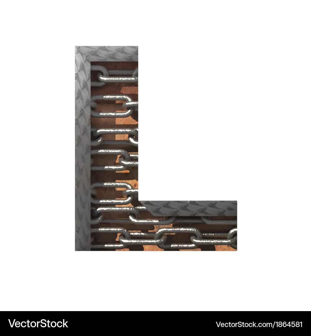 Metal cutted figure l paste to any background Vector Image