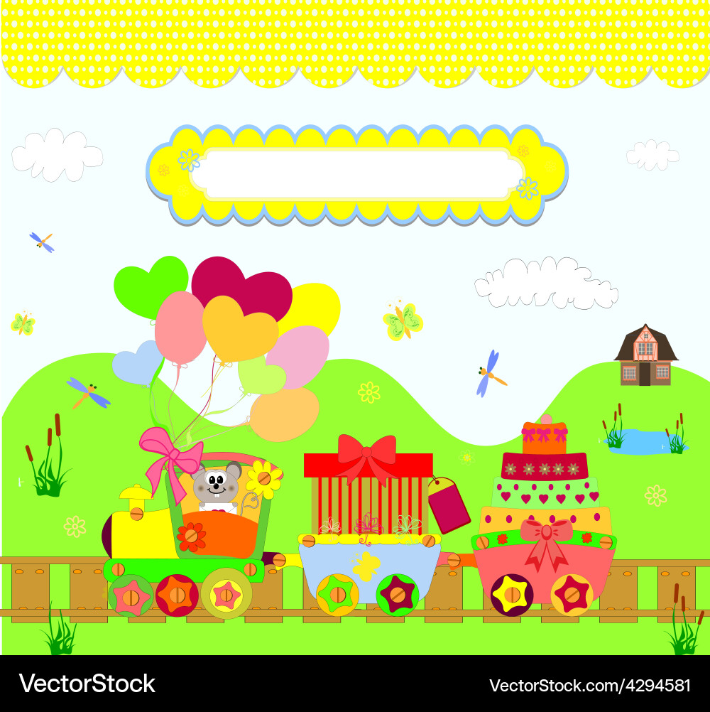 Train party over dotted background Royalty Free Vector Image