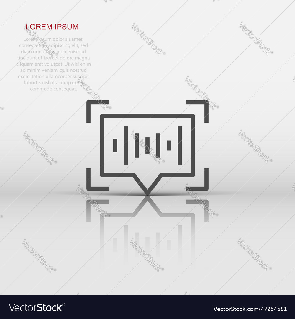 Voice recognition icon in flat style Royalty Free Vector