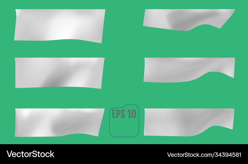 White textile banner with folds template Vector Image