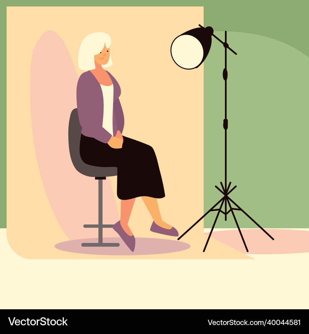 Woman posing for a photo Royalty Free Vector Image